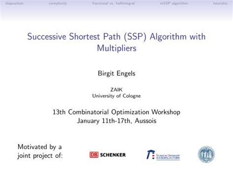 Successive Shortest Path Ssp Algorithm With Multipliers
