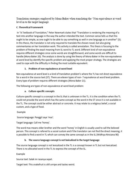 Translation Strategies Employed By Mona Baker When Translating The