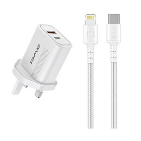 Awei Pd Pd W Plus Qc Super Fast Charging Charger Combo With A Lightning Pd Cable Suit