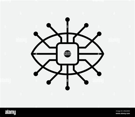 AI Vision Icon. Artificial Intelligence Robot Eye Computer Chip ...