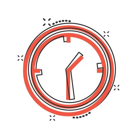 Clock Icon In Comic Style Watch Cartoon Vector Illustration On White