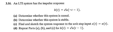 Solved An LTI System Has The Impulse Response Chegg