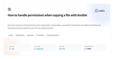 How To Handle Permissions When Copying A File With Ansible Labex