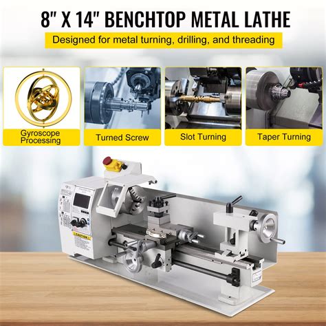 VEVOR Mini Metal Lathe X Inch Metal Lathe Machine PRM Variable Speed Change Precision