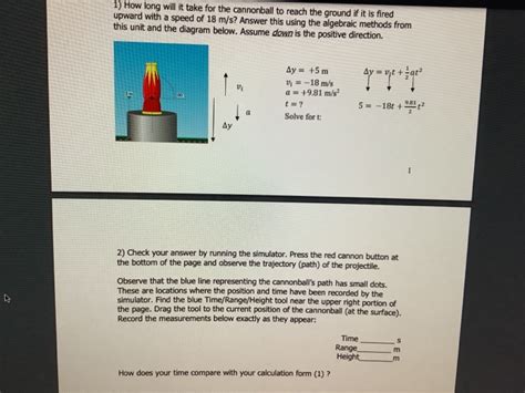 Solved Lab Projectile Motion And Free Fall By Investigating