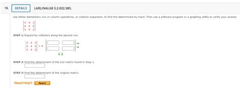 solved use either elementary row or column operations or