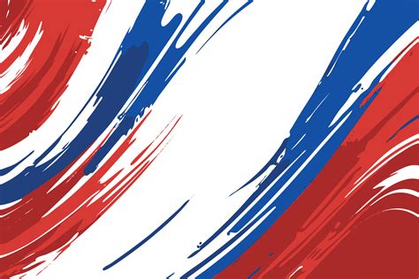 Abstract Art In Russia Flag Colors Blue White And Red Brush Strokes