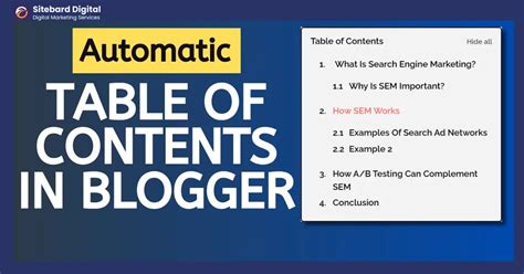 how to add a table of contents in blogger in 2024 a step by step guide
