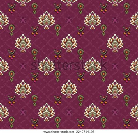 독특한 디지털 전통 기하학적 테두리 꽃잎 스톡 일러스트 2242714103 Shutterstock