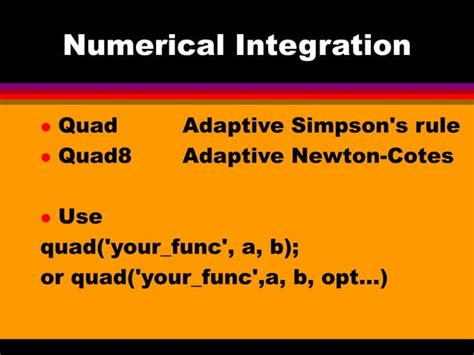 Matlab Lecture 4 Solving Mathematical Problems Ppt