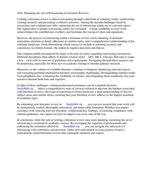 How To Write Reference In Literature Review Pdf Citation Apa Style