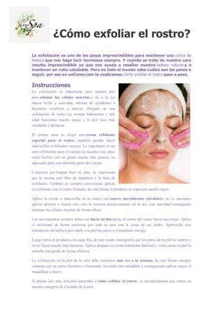 Cómo Hacer Exfoliantes Caseros Para El Rostro Pdf