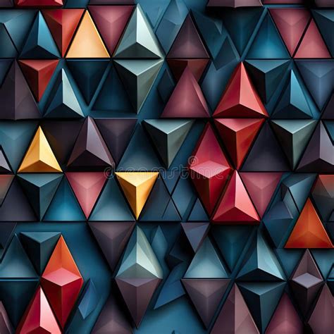 Realistic Geometry Triangle Pattern With Textured Shading Tiled Stock