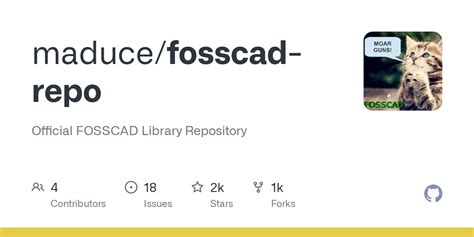 github maduce fosscad repo official fosscad library repository