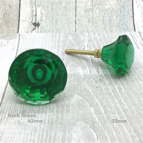Coloured Faceted Glass Cupboard Door Knobs Drawer Pull By G Decor