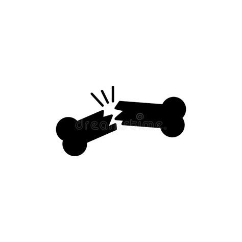 Bone Broken Icon Set Fracture Indicator Vector Symbol In A Black