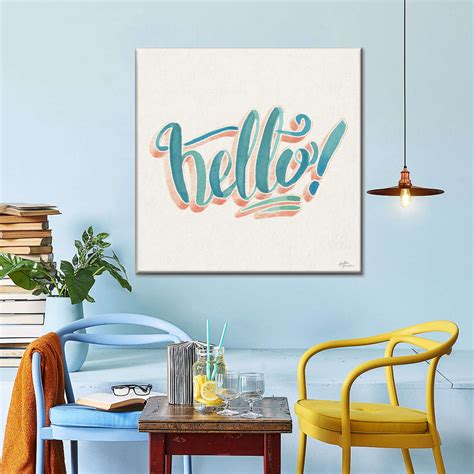 Cursive Hello I Wall Art Canvas Prints Art Prints And Framed Canvas