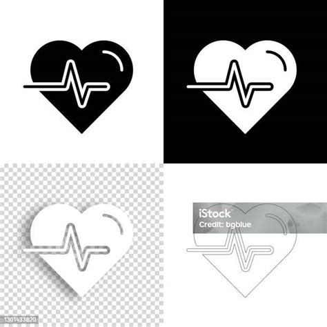 Ilustración De Latidos Del Corazón Pulso Cardíaco Icono Para El Diseño