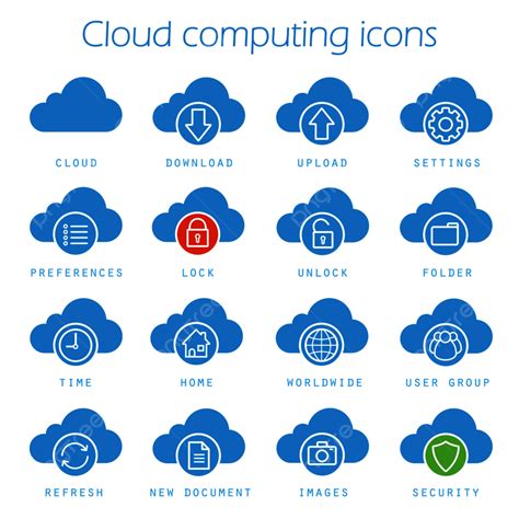 Computer Settings Vector Design Images Cloud Computing Icons Set New