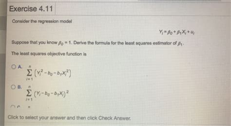 Exercise 4 11 Consider The Regression Model Y Po Px U Suppose That You