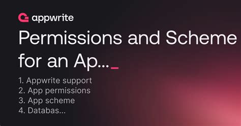 Permissions And Scheme For An App Threads Appwrite