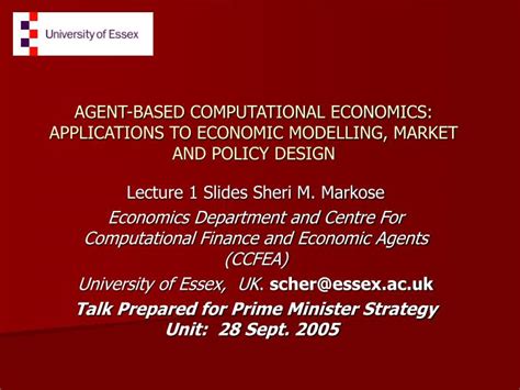 Ppt Agent Based Computational Economics Applications To Economic