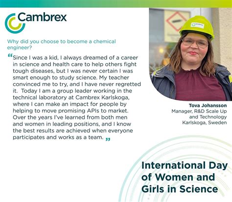 Happy To Be A Part Of Cambrex And For The Impact We Can Do 🎉 Tova Björkung