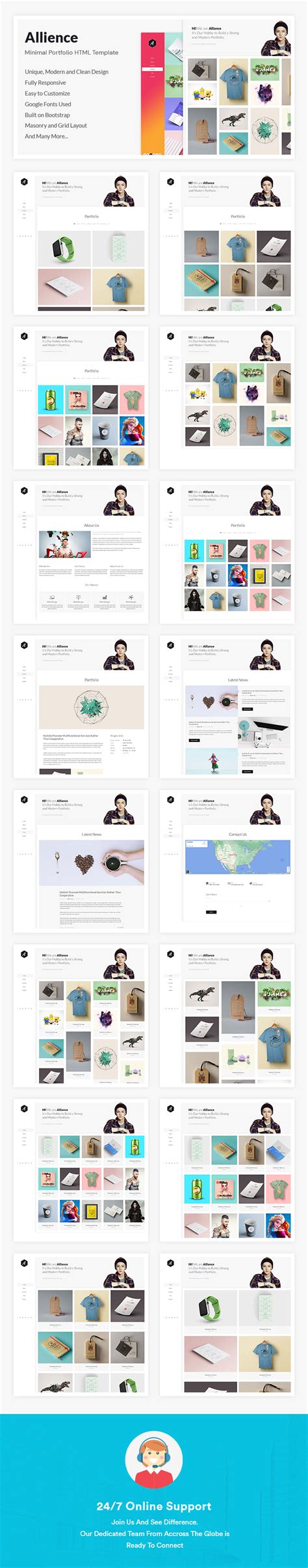 Allience Minimal Portfolio Html Template Templatemonster