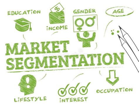 Market Segmentation Chart With Keywords And Icons Sponsored