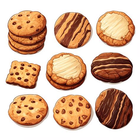 Comida Biscoito Doce Ilustração Lanche Vetor Isolado Chocolate Sobremesa Padaria Biscoito Sug