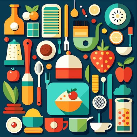 Premium Vector Kitchen Elements Pattern