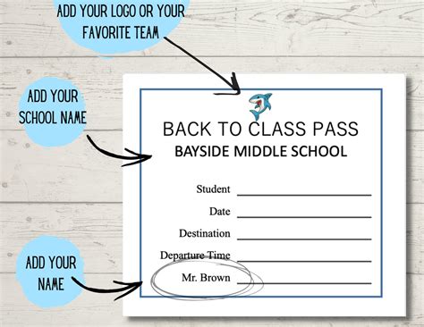 Customizable Back To Class Pass Counselor Ap Principal Nurse
