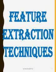 6 Feature Extraction Techniques Pdf Feature Extraction Techniques By Ambrose Njeru BSc Msc 1