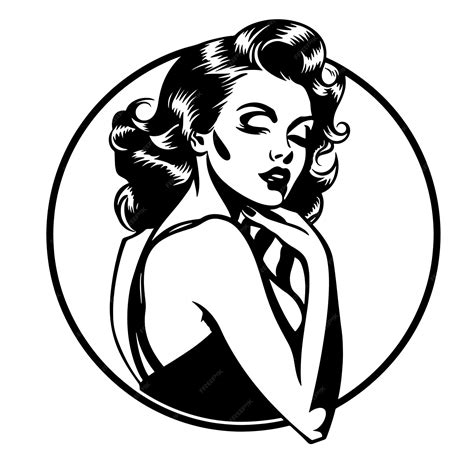 Pin Up Girl Silhouette Vector Premium Ai Generated Vector
