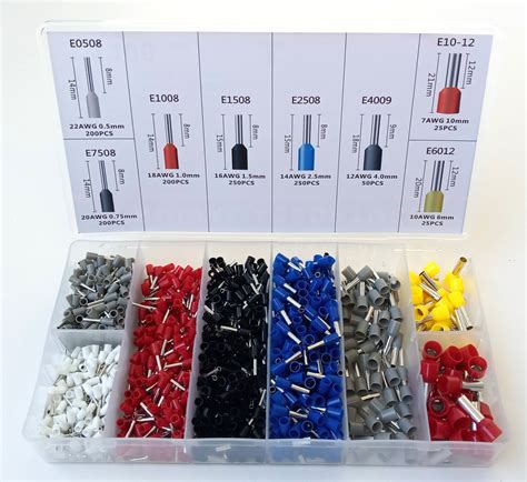 Fck1200a 1200pcs Ferrule Wire Connector Kit Insulated Assortment Cord