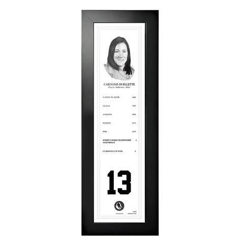 Caroline Ouellette Autographed Legends Line Honoured Member Stats Frame