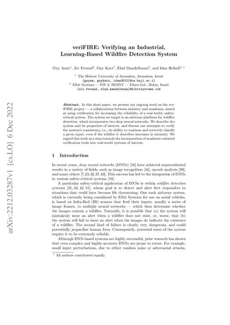 Verifire Verifying An Industrial Learning Based Wildfire Detection System Deepai