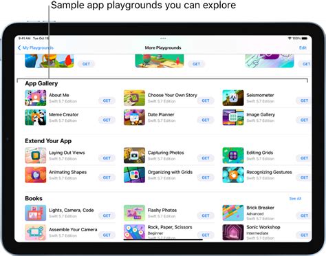 Enter code in an app playground in Swift Playgrounds on iPad Служба поддержки Apple RU