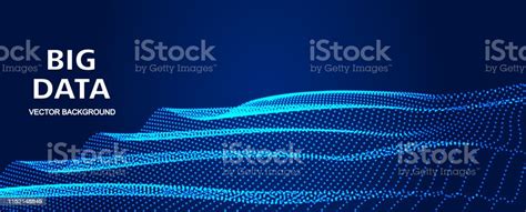 3d 추상적인 벡터 입자 물결 배경 빅 데이터 정보 기술 배경 그림 0명에 대한 스톡 벡터 아트 및 기타 이미지 0명 3차원 형태 개념 Istock