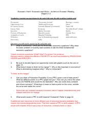 Economics Unit An Intro To Economic Thinking And Concepts Course Hero