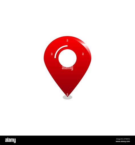 Map Location Pin Mark Icon Vector Illustration 3d Red Color Gps Navigation Address Sign Symbol