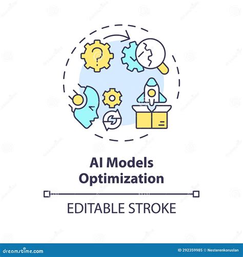 Colorful Thin Line Icon Ai Models Optimization Concept Stock Vector Illustration Of