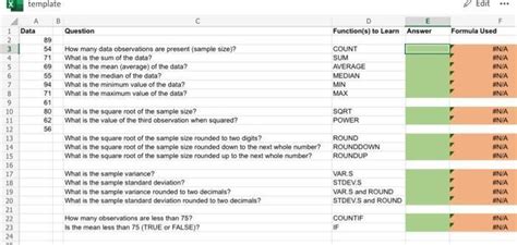 This Problem Is Designed To Familiarize You With Basic Microsoft Excel Functions That Are