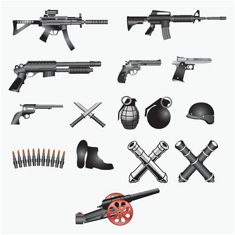 Firearms Vector Design Templates Set 2254896 Vector Art At Vecteezy