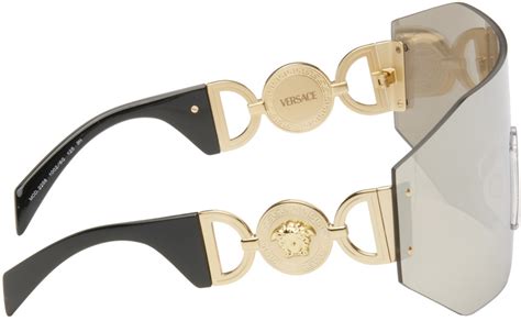 Versace Gold Medusa 95 Mask Sunglasses Versace