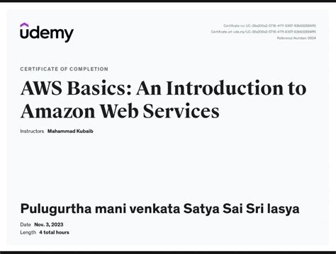 sri lasya on linkedin aws cloudcomputing udemycourse learningjourney webservices amazon