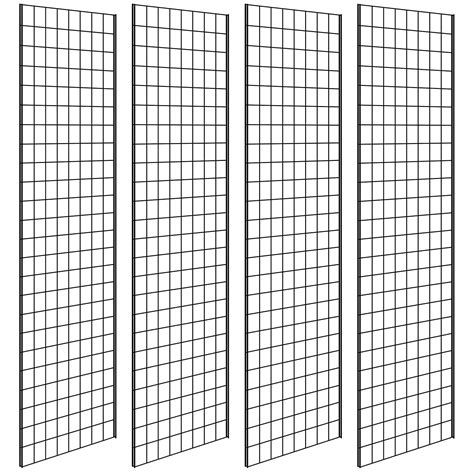 Blulu 4 Pcs Commercial Grade Gridwall Panels 2 X 6 Sturdy Metal Panel Good Metal Grid For Any