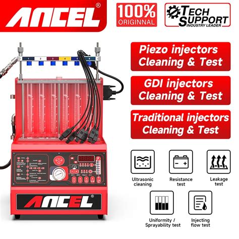Ancel Aj600 Gdi Piezo Injector Cleaning And Testing Machine 6 Cylinder