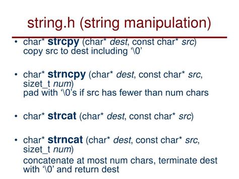 Ppt Pre Processor Directives C Standard Library Stringh Mathh