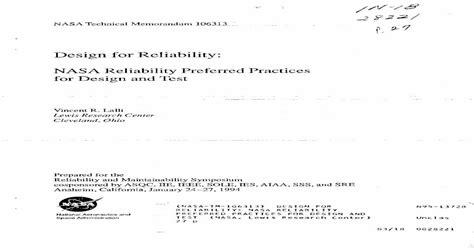 Pdf Nasa Reliability Practices Dokumentips